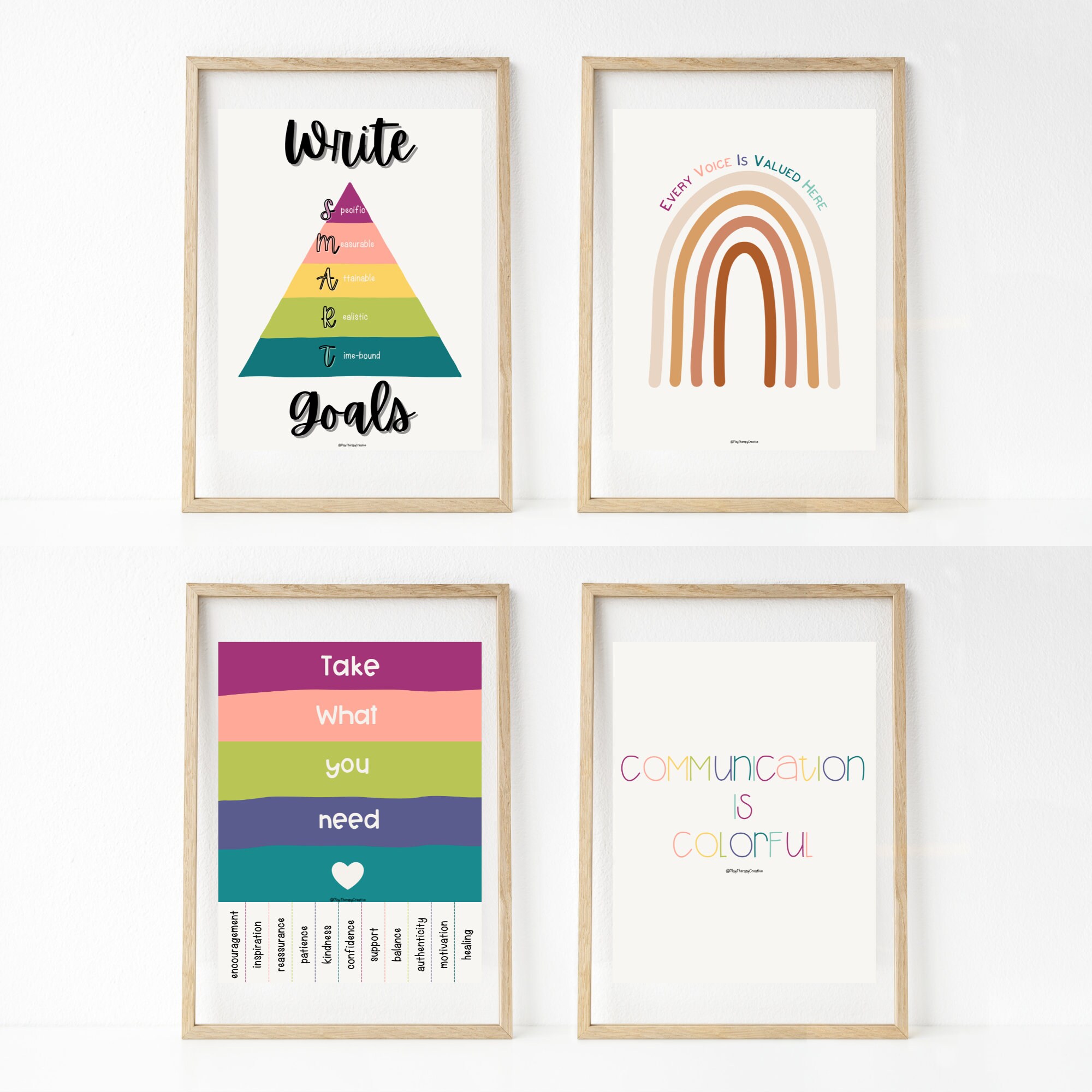 Speech Therapy Wall Art Bundle of 4 Prints / SLP Poster / | Etsy