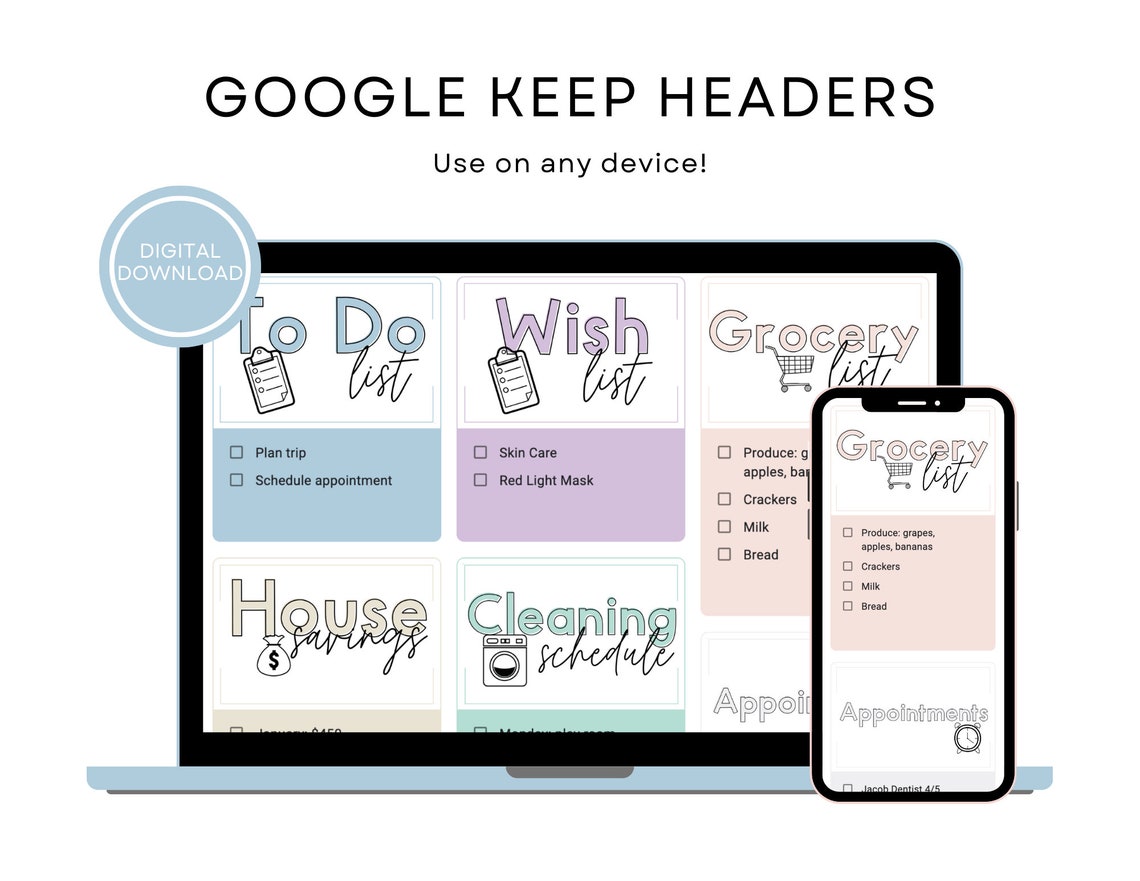 650+ Google Keep Colors | Google Keep Headers for Parents | Organize ...