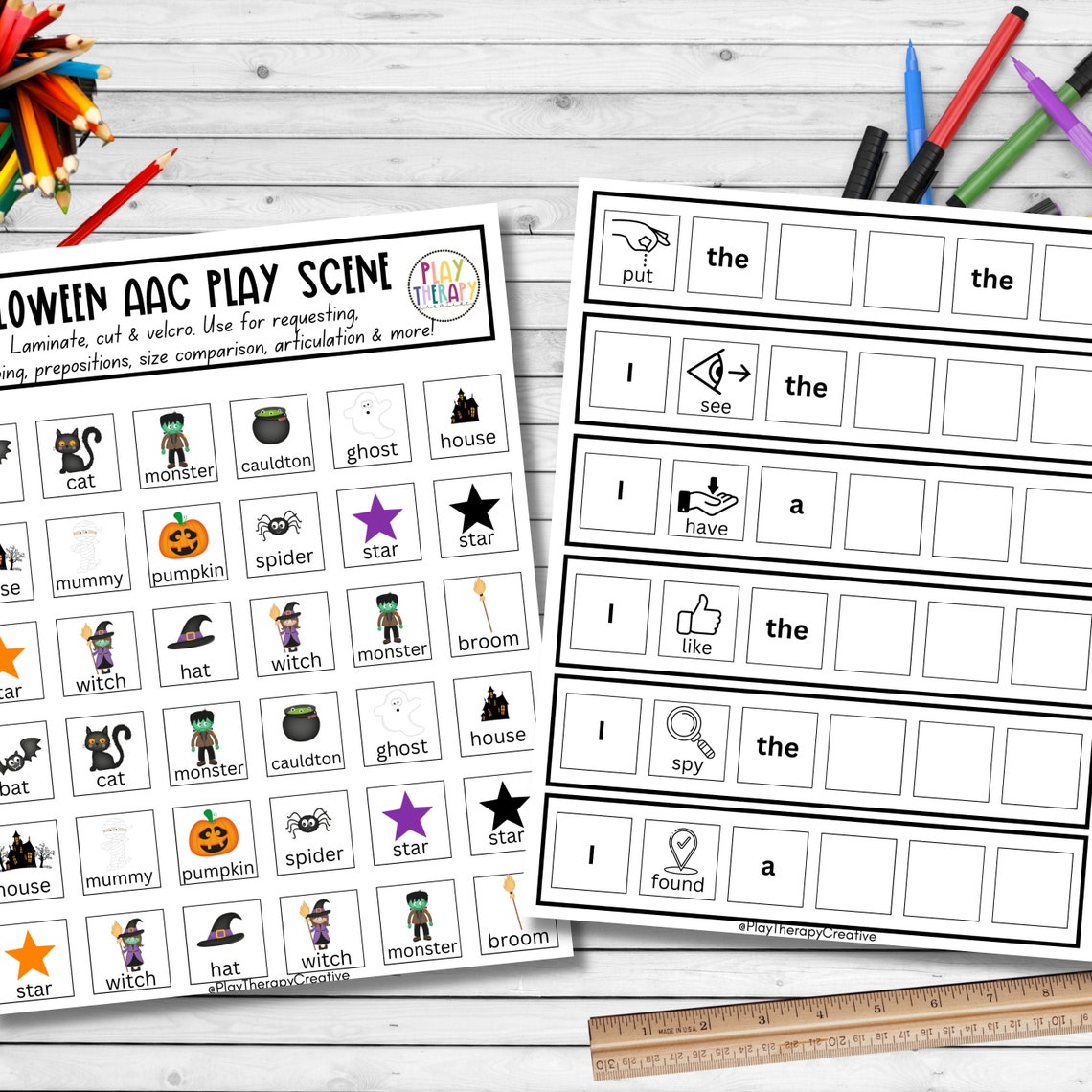 Halloween AAC & Language Play Scene / Articulation Speech Therapy ...