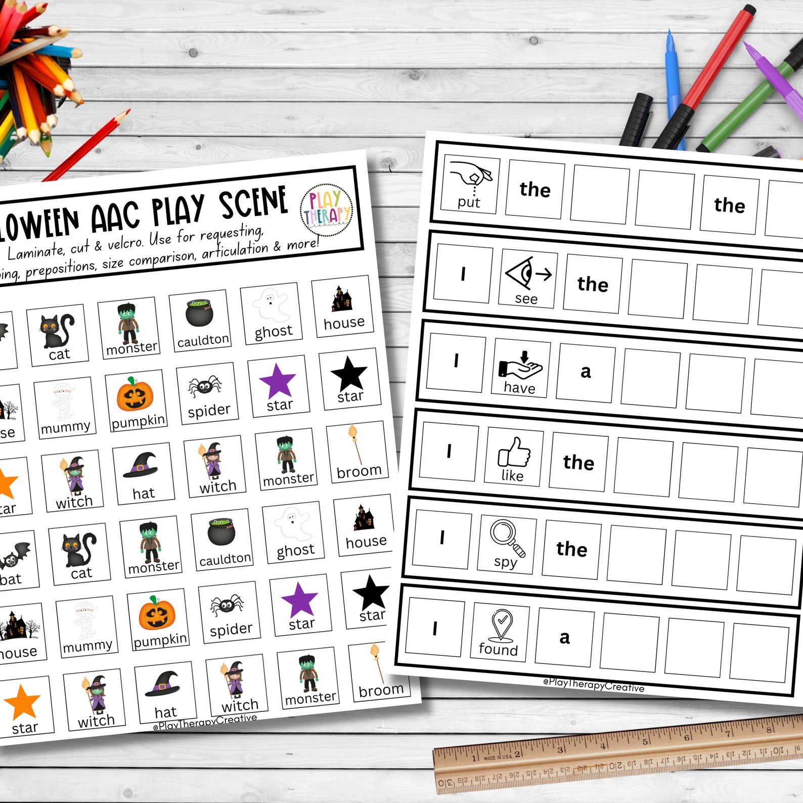 Halloween AAC & Language Play Scene / Articulation Speech Therapy ...