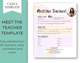 Editable Meet the Teacher Letter Canva Template Back to - Etsy