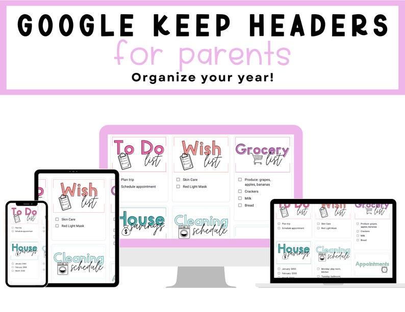 550+ Brights | Google Keep Headers for Parents | Organize Your Digital ...