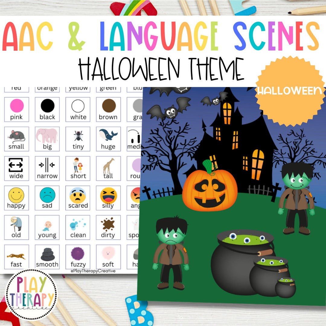 Halloween AAC & Language Play Scene / Articulation Speech Therapy ...