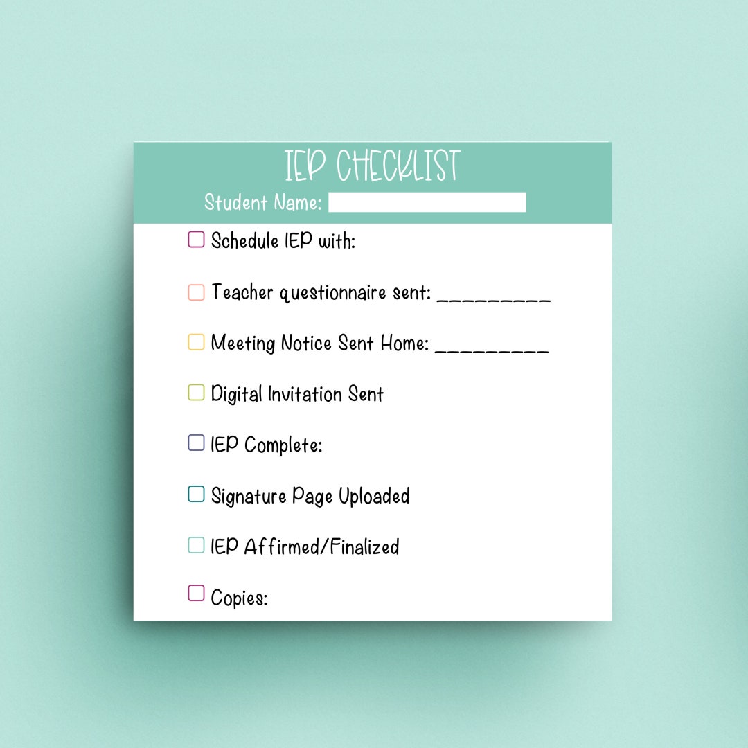 IEP Checklist Sticky Notes / SLP Sticky Notes / Data Tracking Sticky ...
