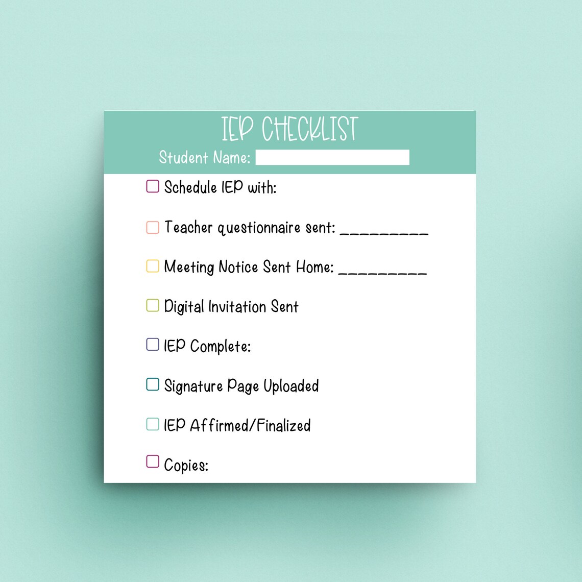 IEP Checklist Sticky Notes / SLP Sticky Notes / Data Tracking - Etsy