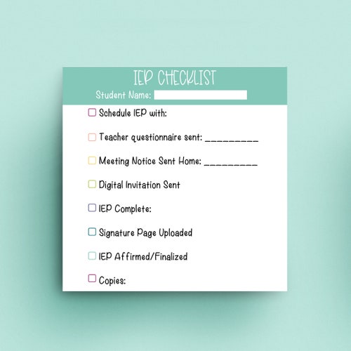 IEP Checklist Sticky Notes / SLP Sticky Notes / Data Tracking - Etsy