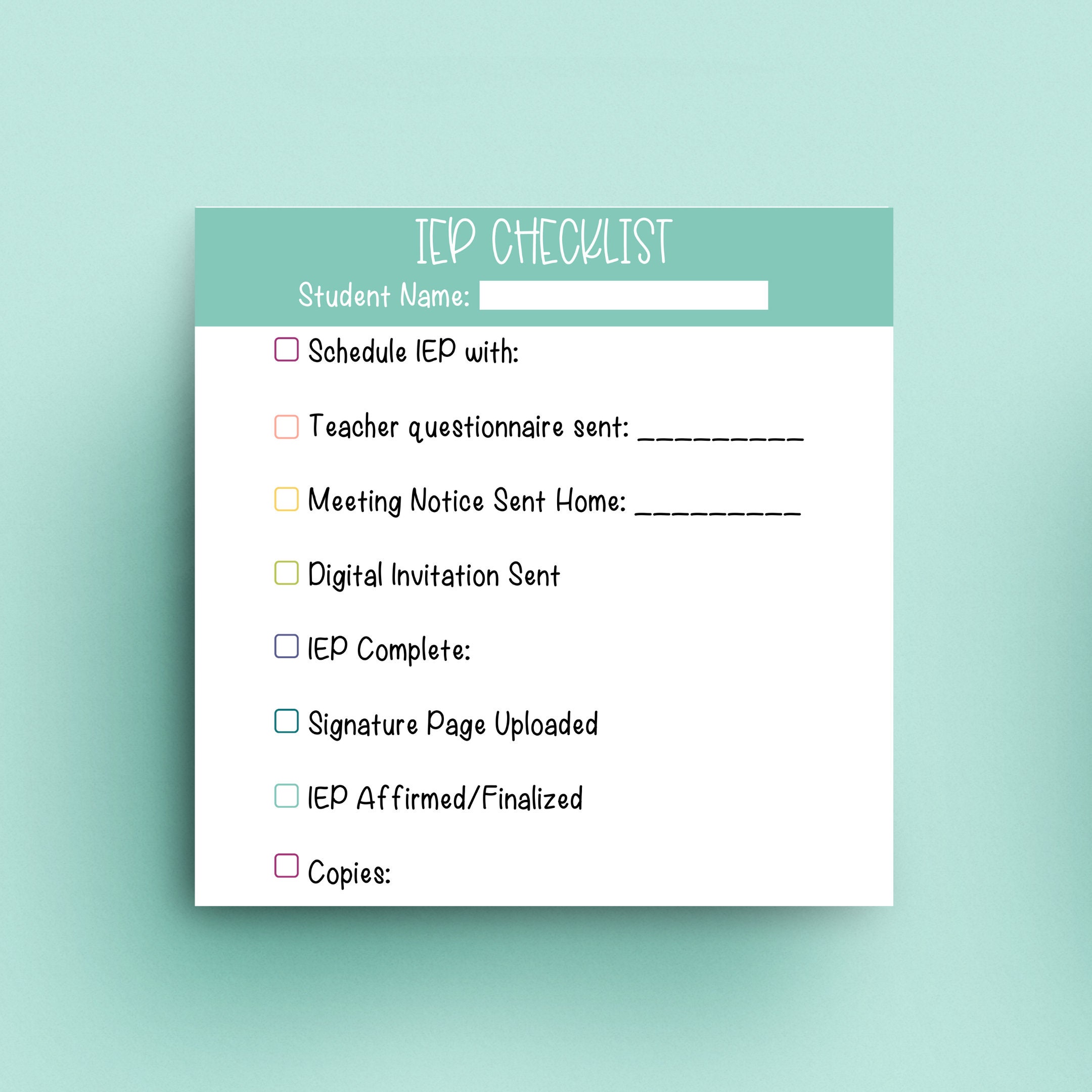 IEP Checklist Sticky Notes / SLP Sticky Notes / Data Tracking Sticky ...