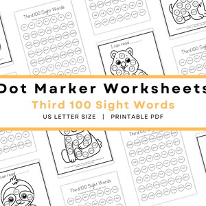 Dot Marker Reading Practice Coloring Pages | Third 100 Sight Words ...
