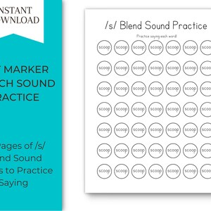 Dot Marker Speech Sound Practice Coloring Pages | /s/ Blend Sound Words ...