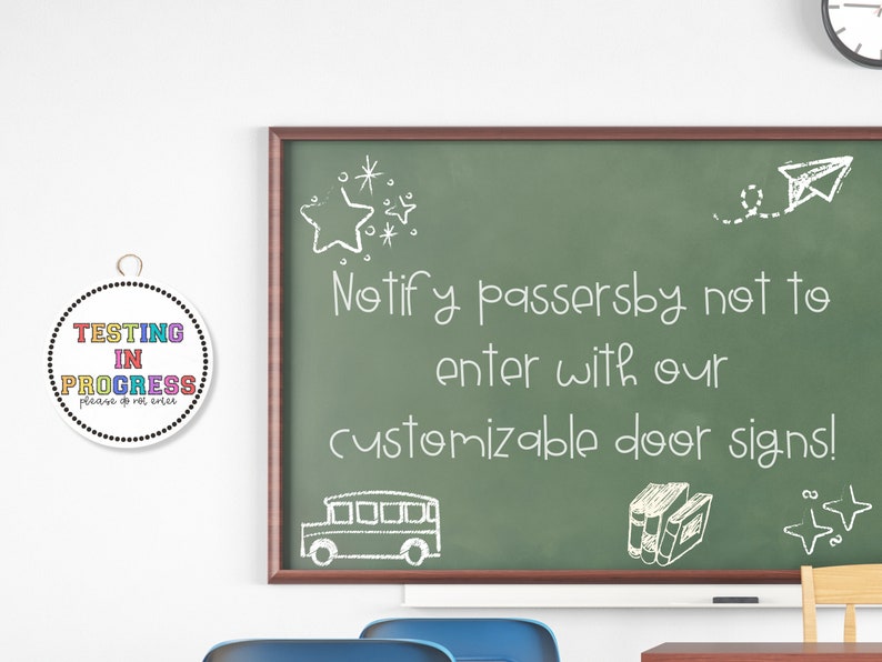 Testing Door Sign | Classroom Decor | School Psych Sign | Teacher Door ...