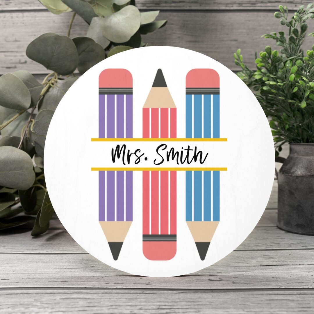 Custom Round Wood Teacher Door Signs for Classrooms / Offices ...