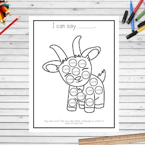 Dot Marker Speech Sound Practice Coloring Pages | /k/ Sound Words ...