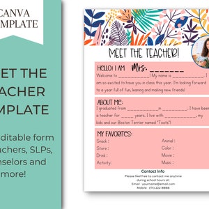 Editable Meet the Teacher Letter Template for Back-to-school ...