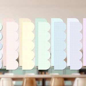 Pastel Gingham Bulletin Board Borders Decor | Pastel Bulletin Board ...