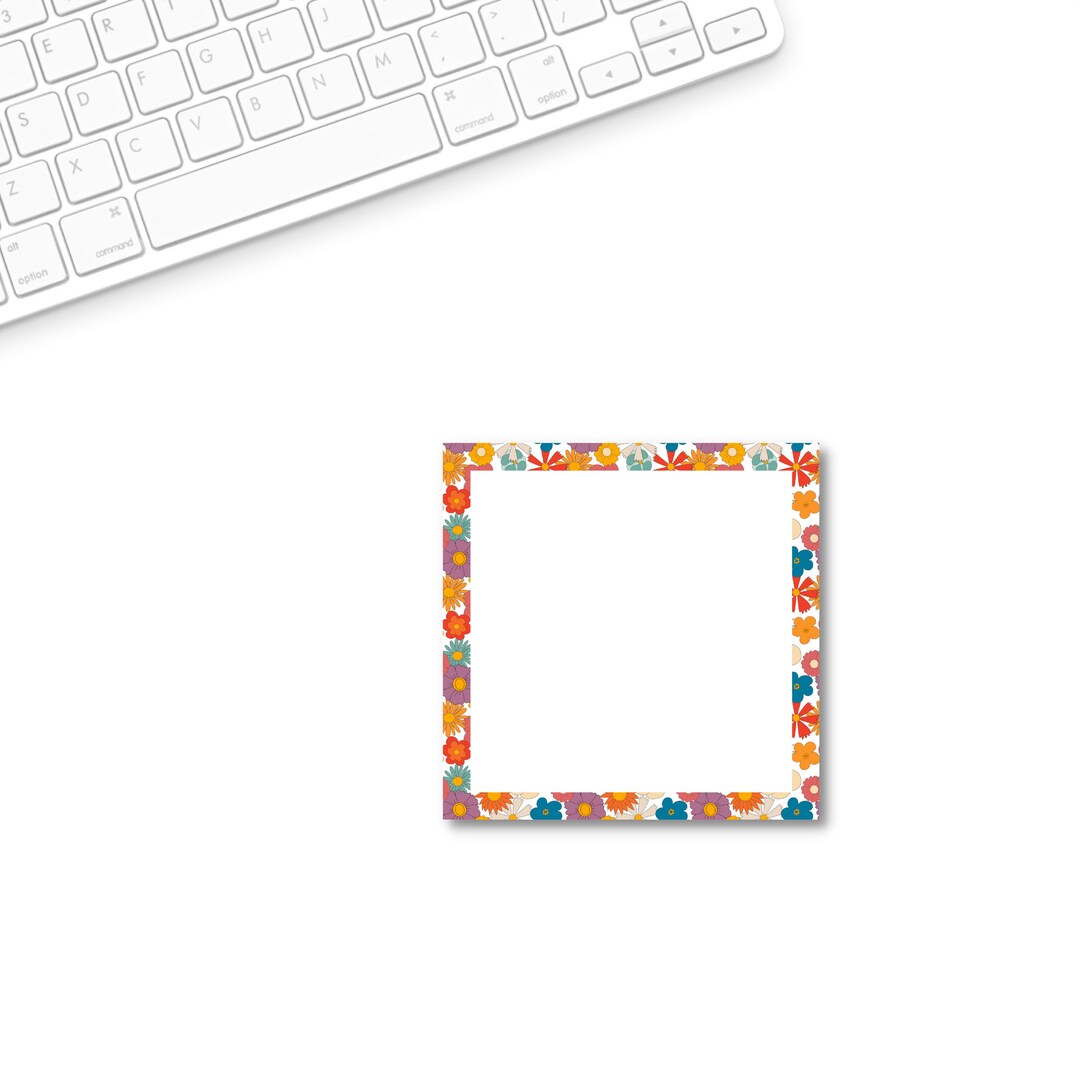 Retro Floral Sticky Notes / Stationery / Pretty Sticky Notes / Teacher ...
