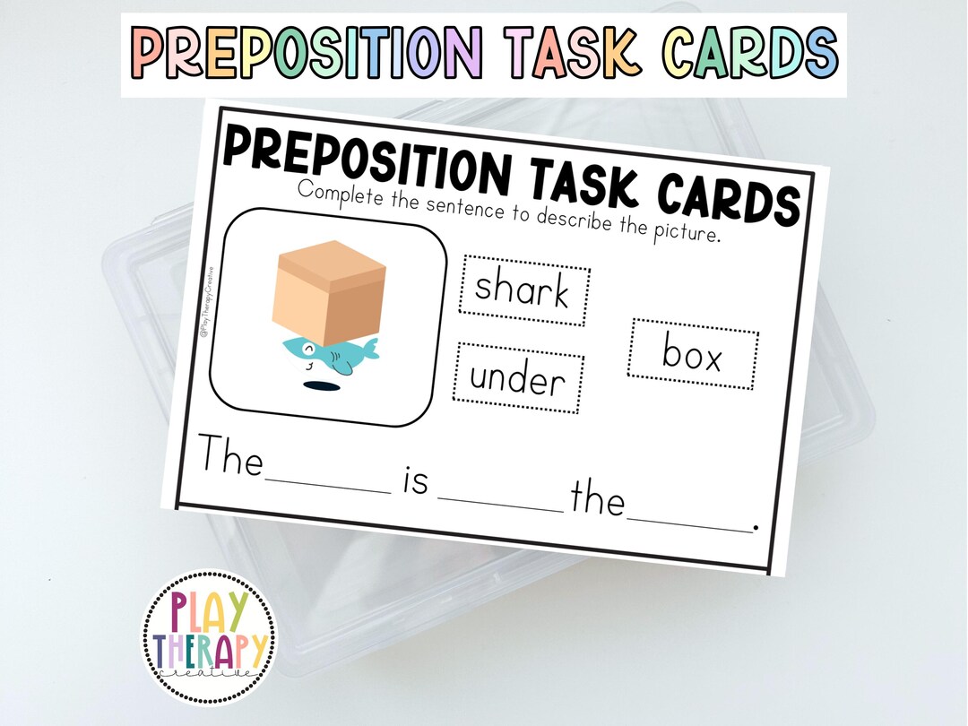 Prepositions Task Cards for Speech Therapy | Categorization Activities ...
