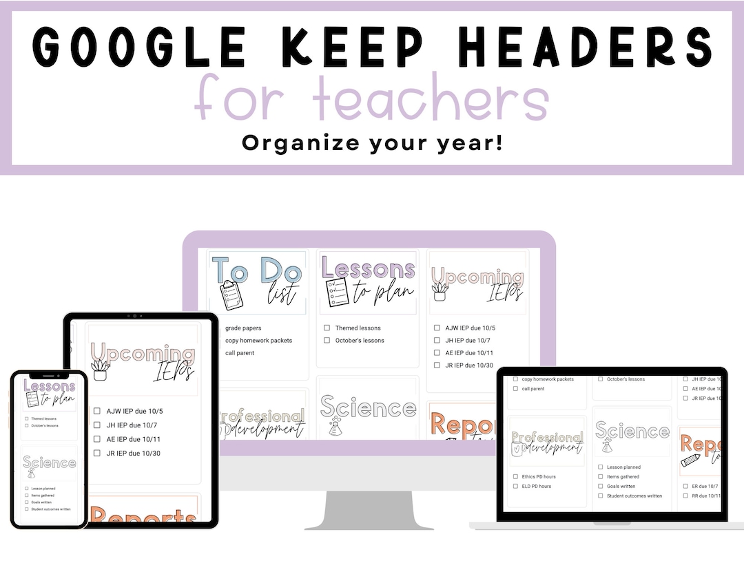 850+ Google Keep Colors | Google Keep Headers for Teachers | Organize ...