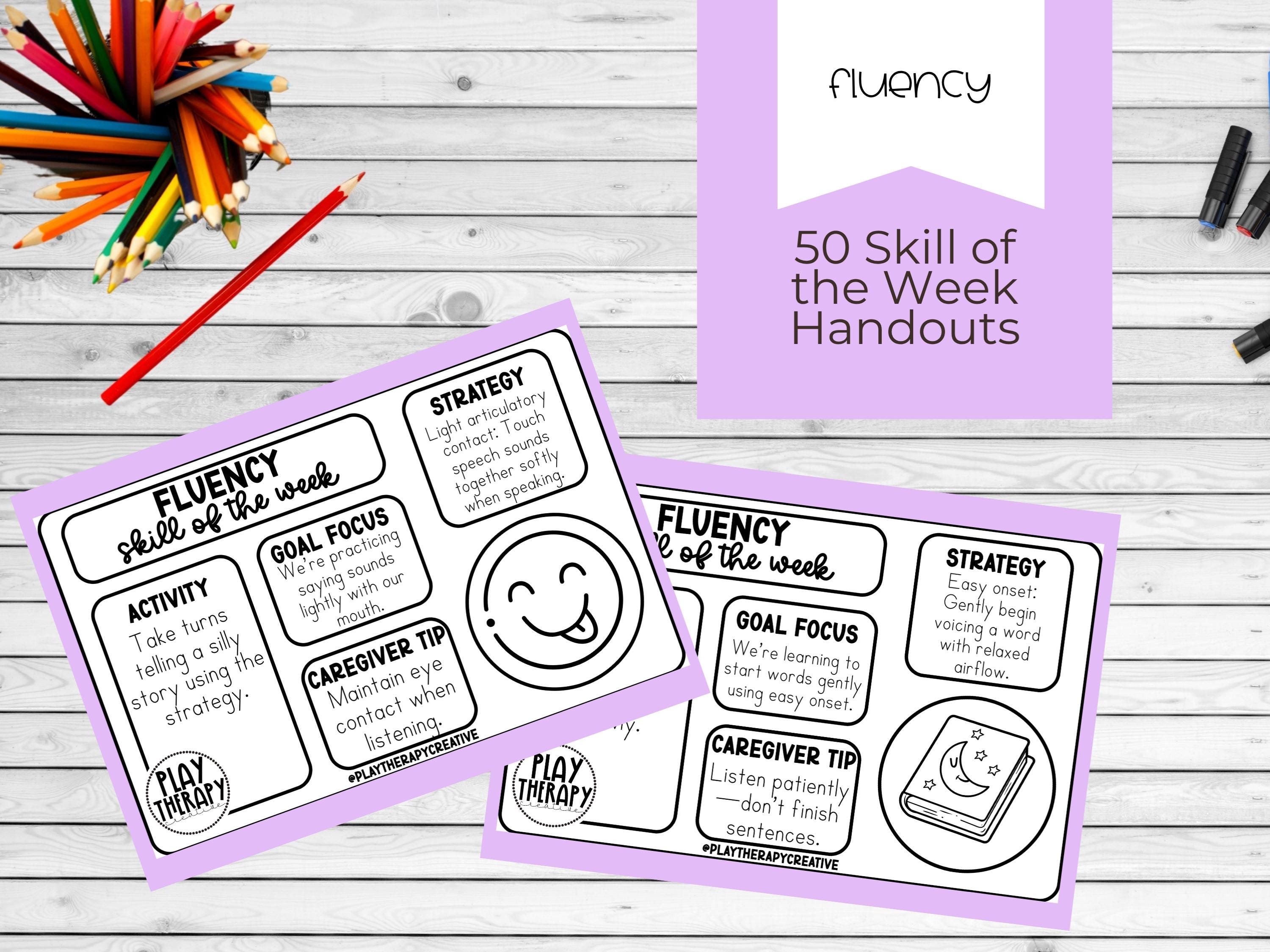 Fluency Skill of the Week Handouts | 50 Fluency Strategy Activities for ...