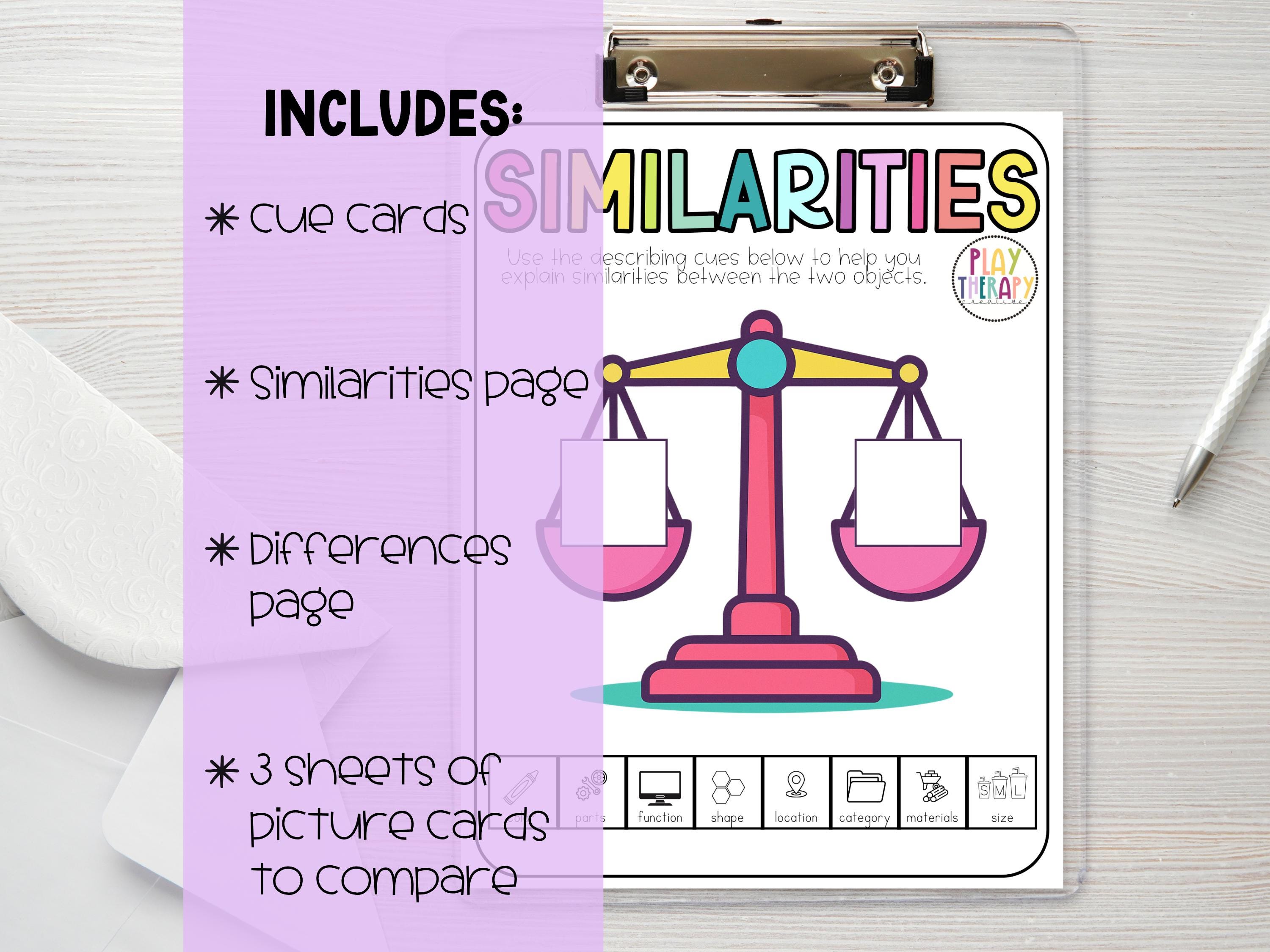 Similarities and Differences Activity for Speech Therapy | Compare ...