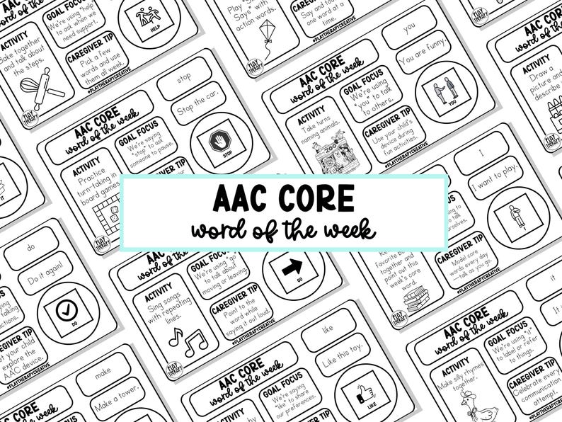 AAC Core Word of the Week Handouts | 50+ Printable Communication ...
