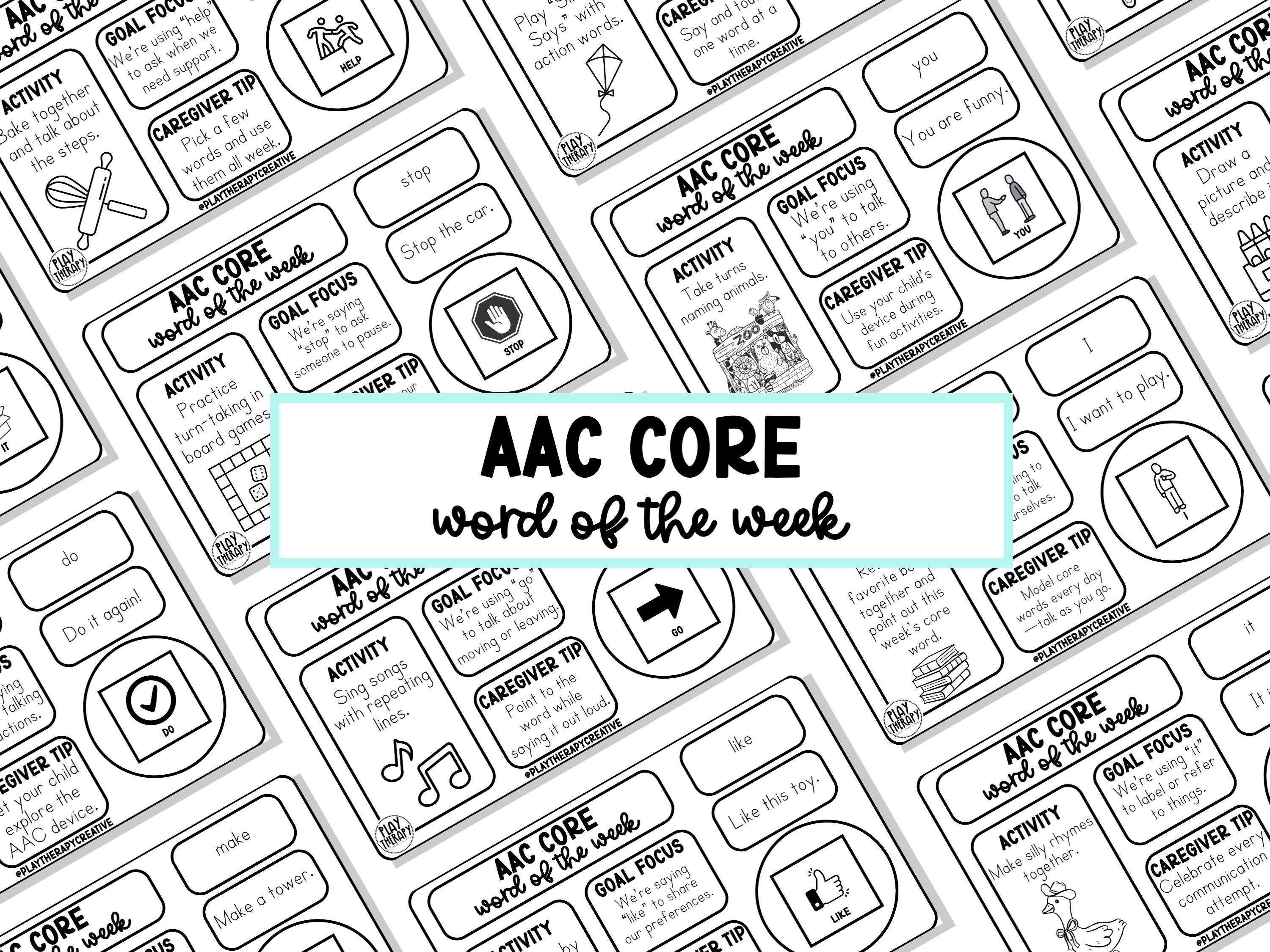 AAC Core Word of the Week Handouts | 50+ Printable Communication ...