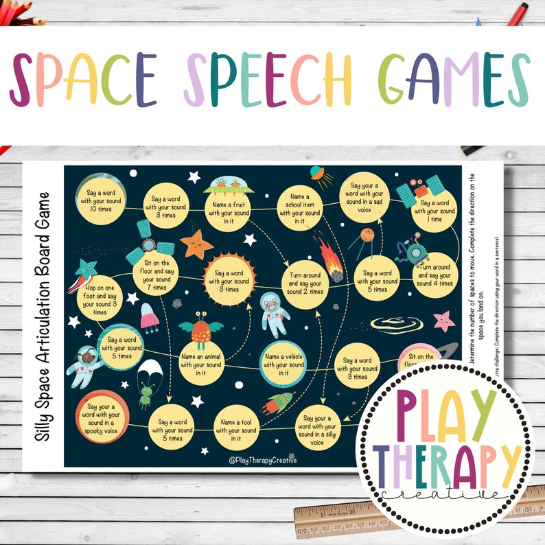 Speechtherapyboardgames Space - Etsy