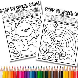 Set of 10 Post-vocalic /r/ Sound Spring Themed Coloring Pages for ...