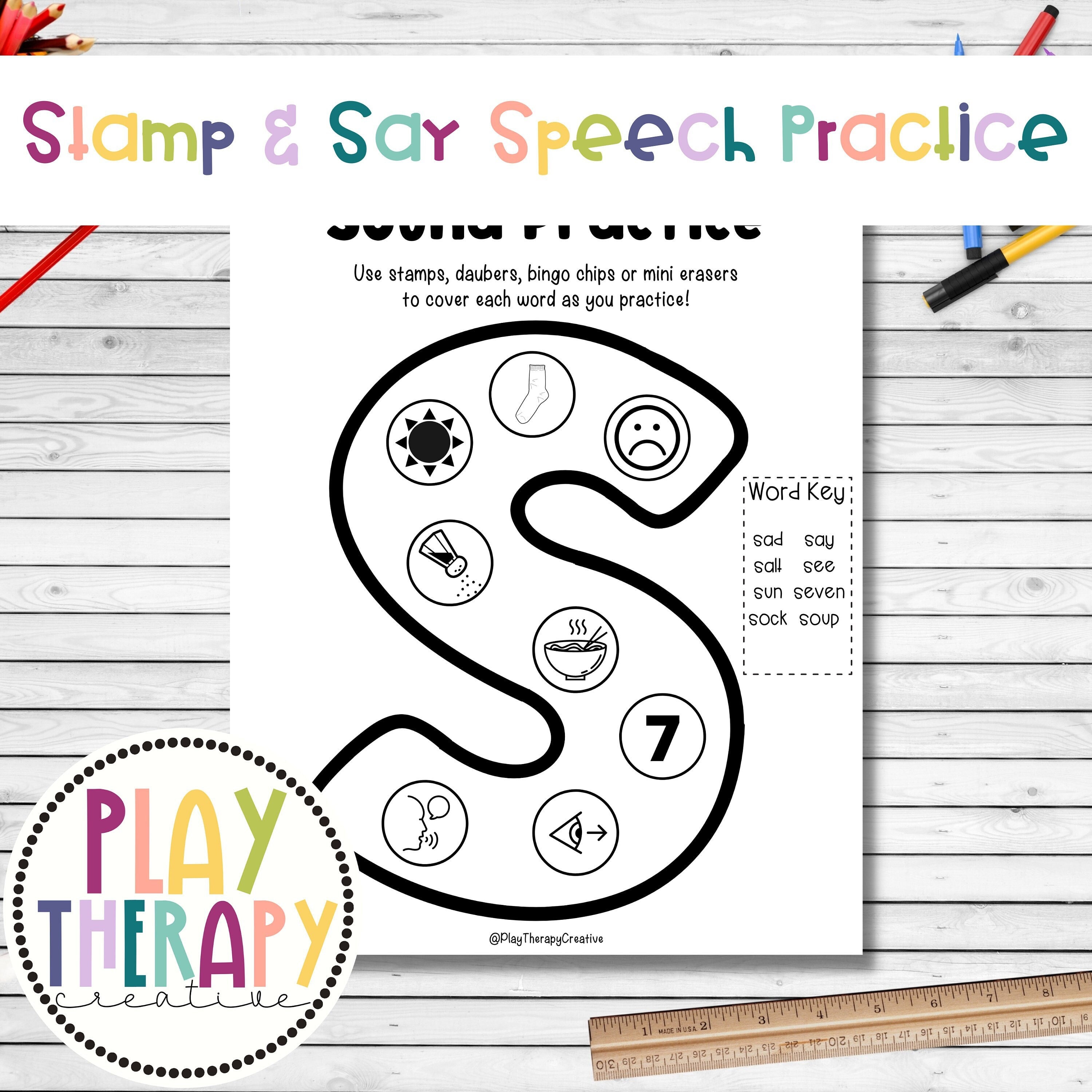 Stamp & Say Speech Sound Practice for Articulation Speech - Etsy