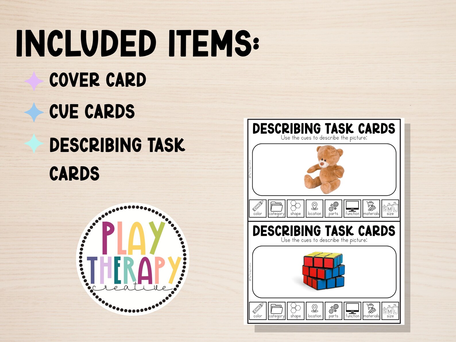 Describing Task Cards for Speech Therapy – Level 1 | Semantic Skills ...