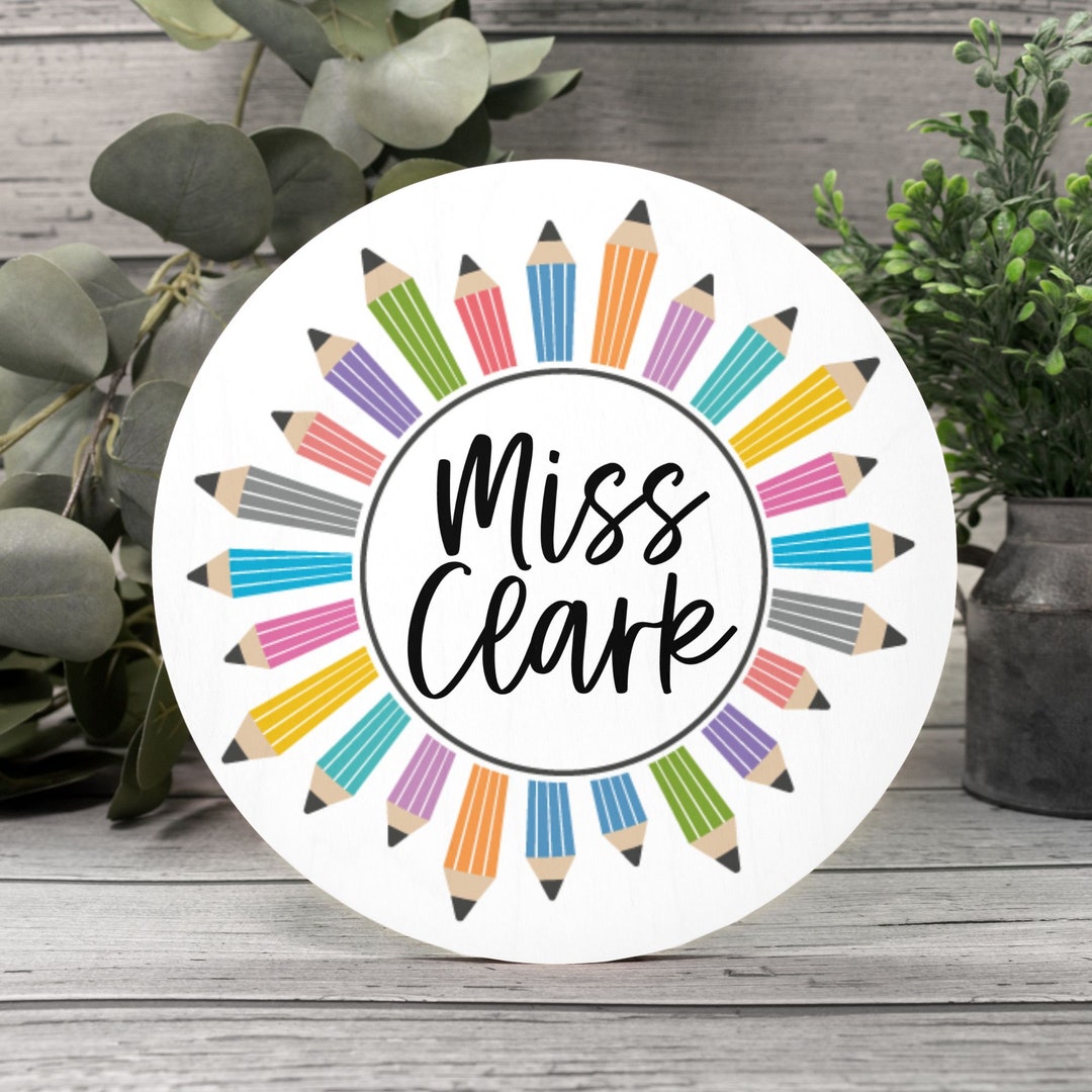 Custom Round Wood Teacher Door Signs for Classrooms / Offices ...