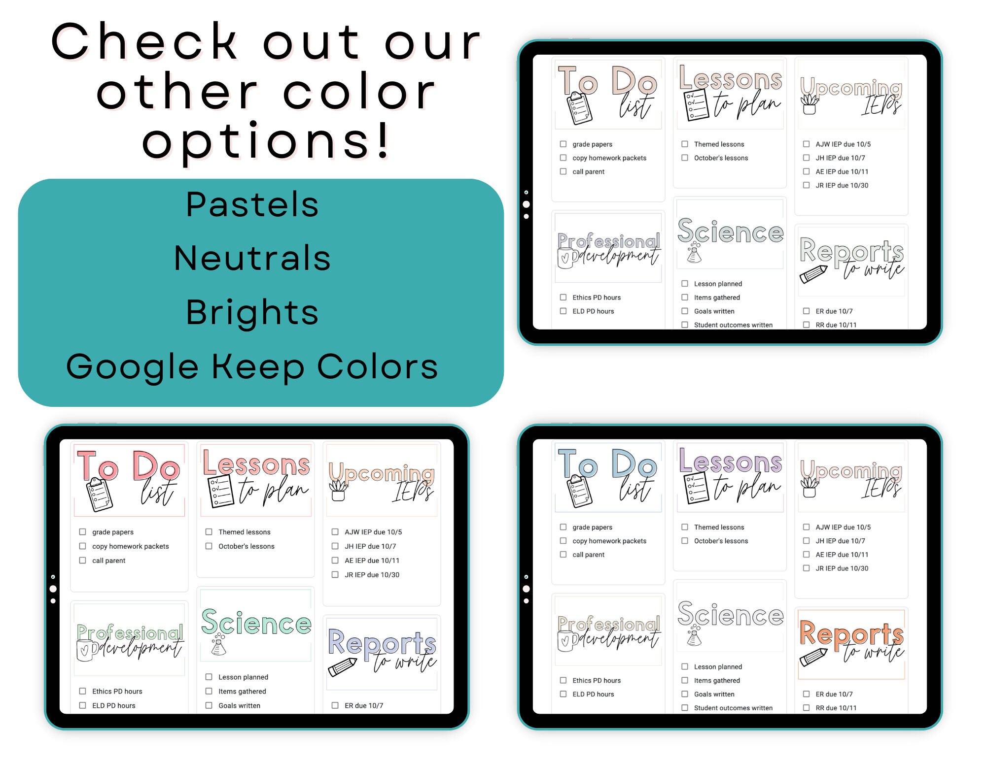 700+ Bright Colors | Google Keep Headers for Teachers | Organize Your ...