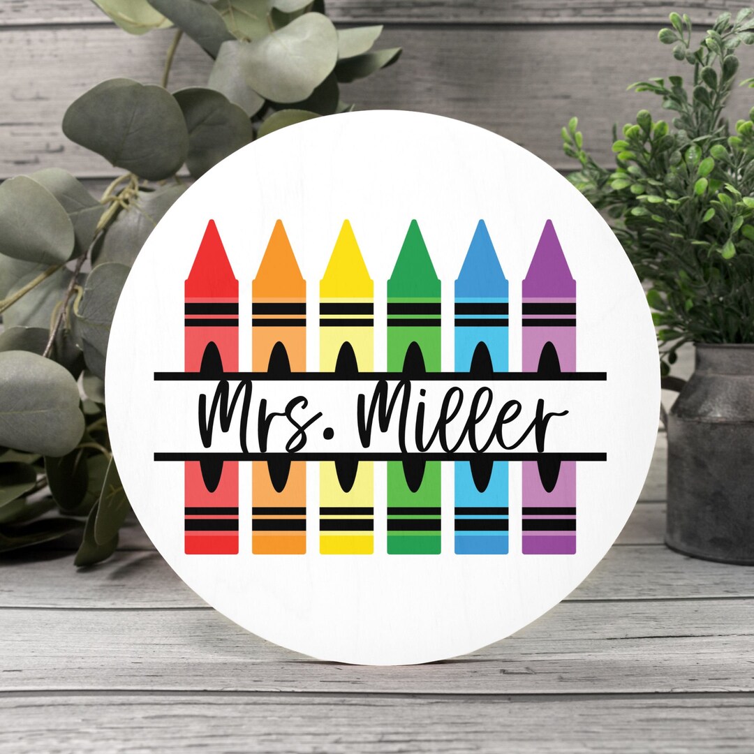 Custom Round Wood Teacher Door Signs for Classrooms / Offices ...