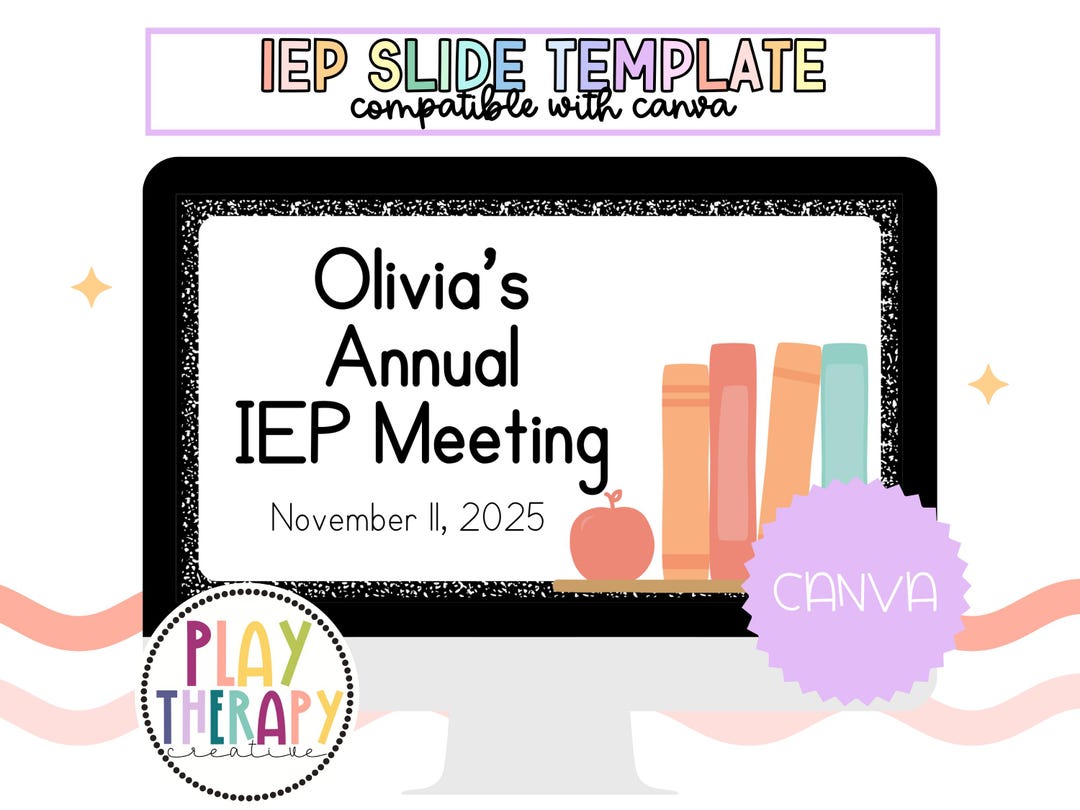 IEP Slide Deck Template for Canva | Editable SLP and Sped Teacher ...