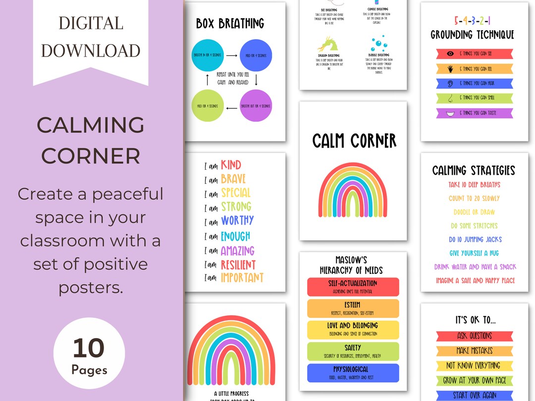 Calming Corner for Classrooms | Classroom Posters | Teacher Posters for ...