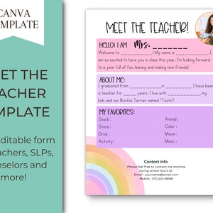 Editable Meet the Teacher Letter Template for Back-to-school ...