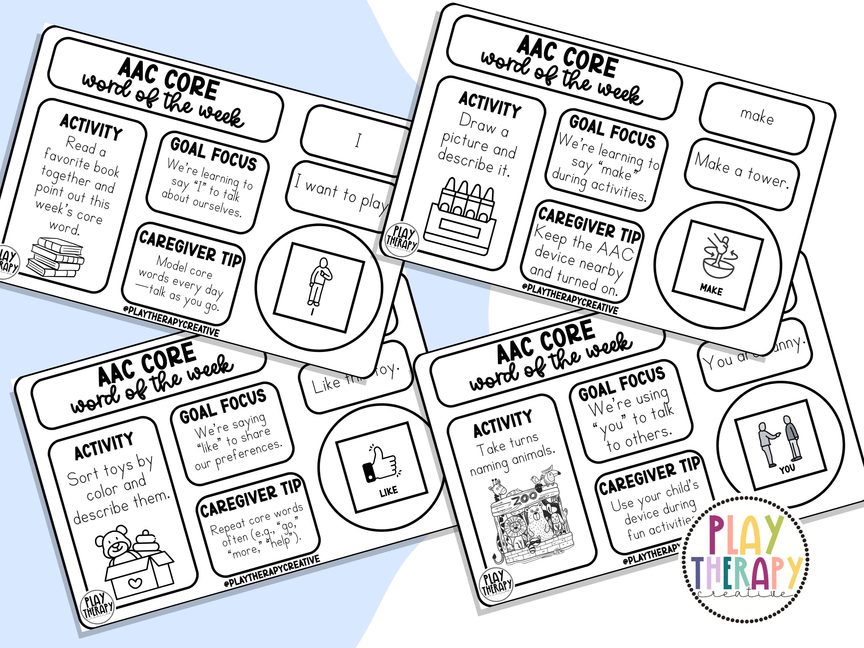AAC Core Word of the Week Handouts | 50+ Printable Communication ...