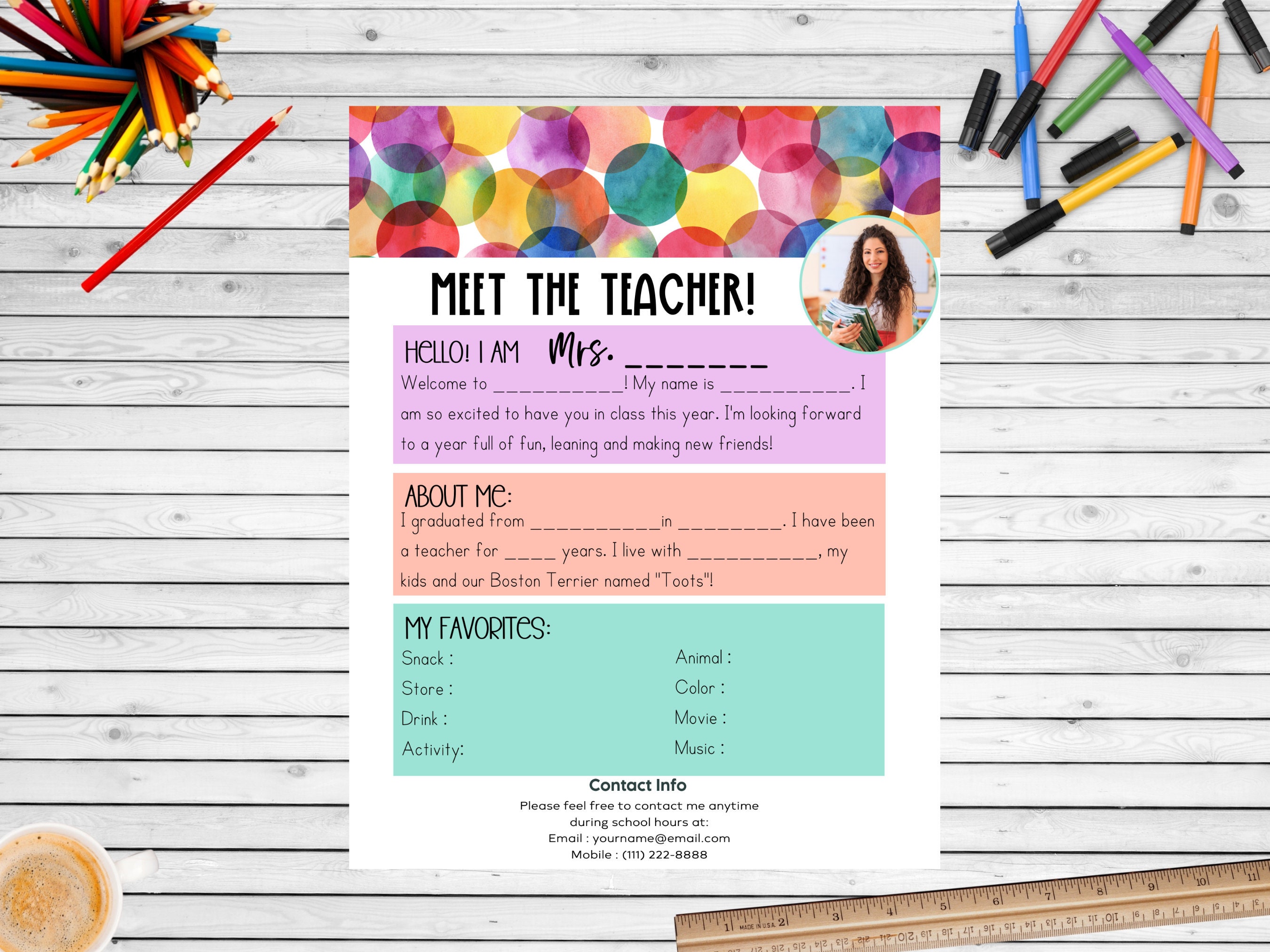 Editable Meet the Teacher Letter Template for Back-to-school ...