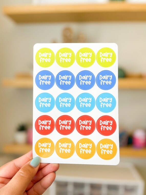 Summer Colors Dairy-free 1 Inch Waterproof Labels / Set of 20 | Etsy