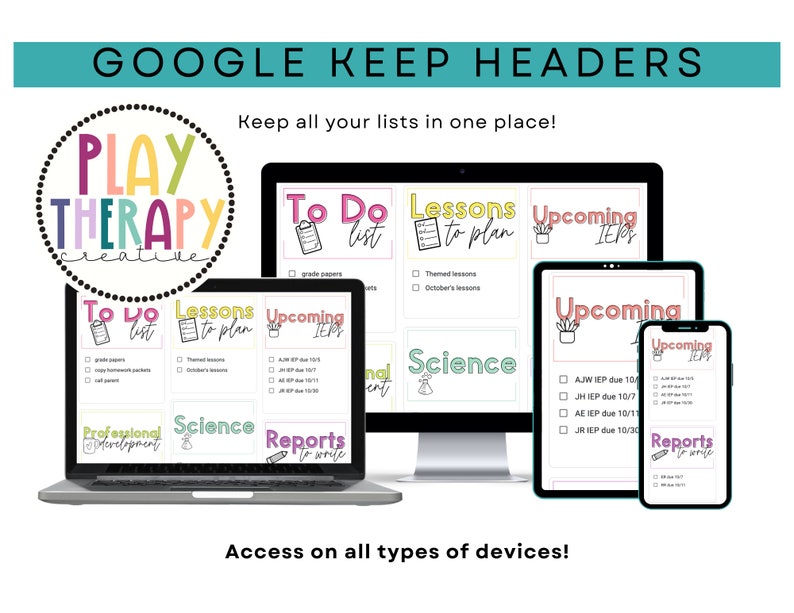 700+ Bright Colors | Google Keep Headers for Teachers | Organize Your ...
