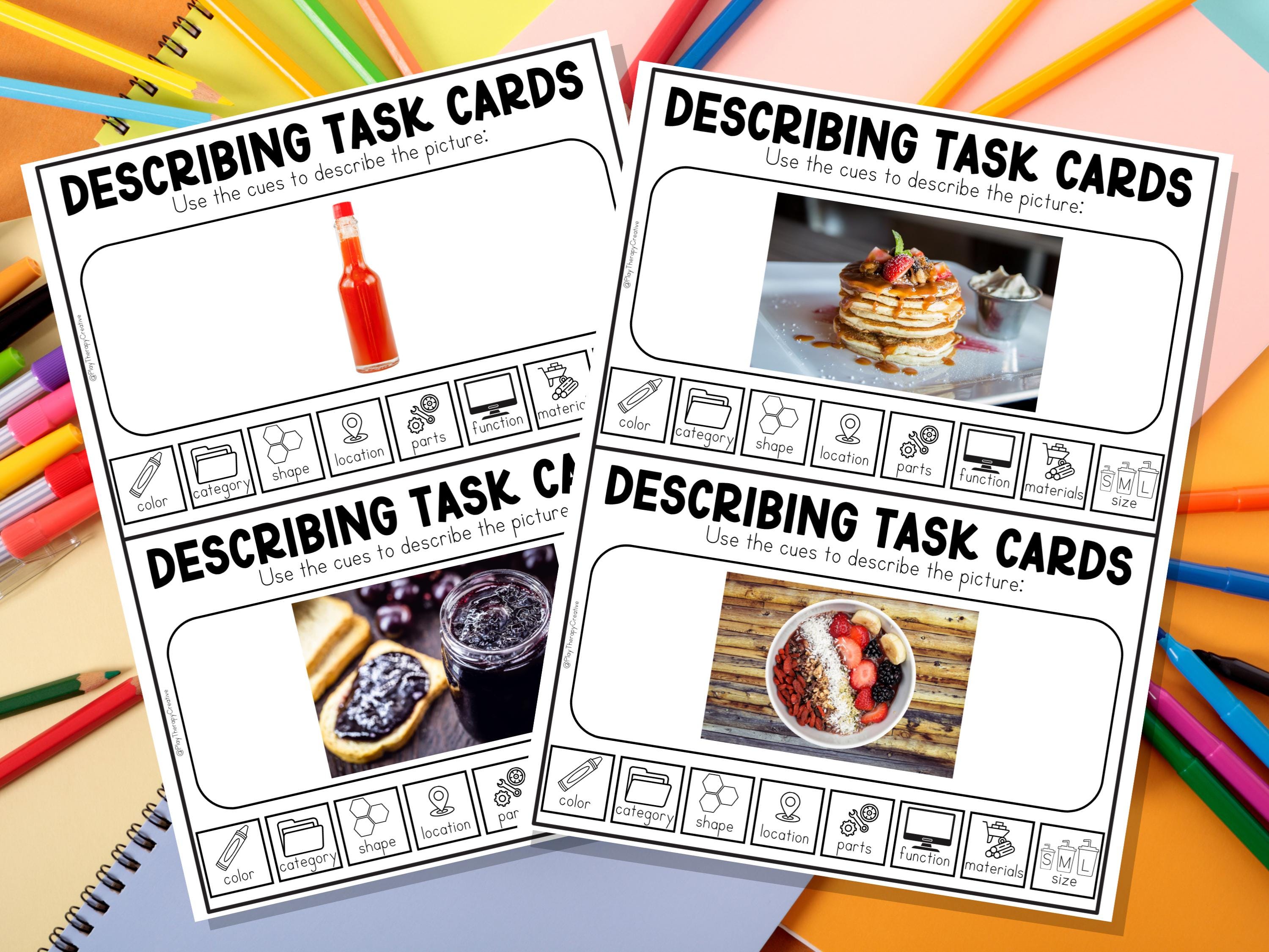 Describing Task Cards for Speech Therapy – Level 3 | Semantic Skills ...