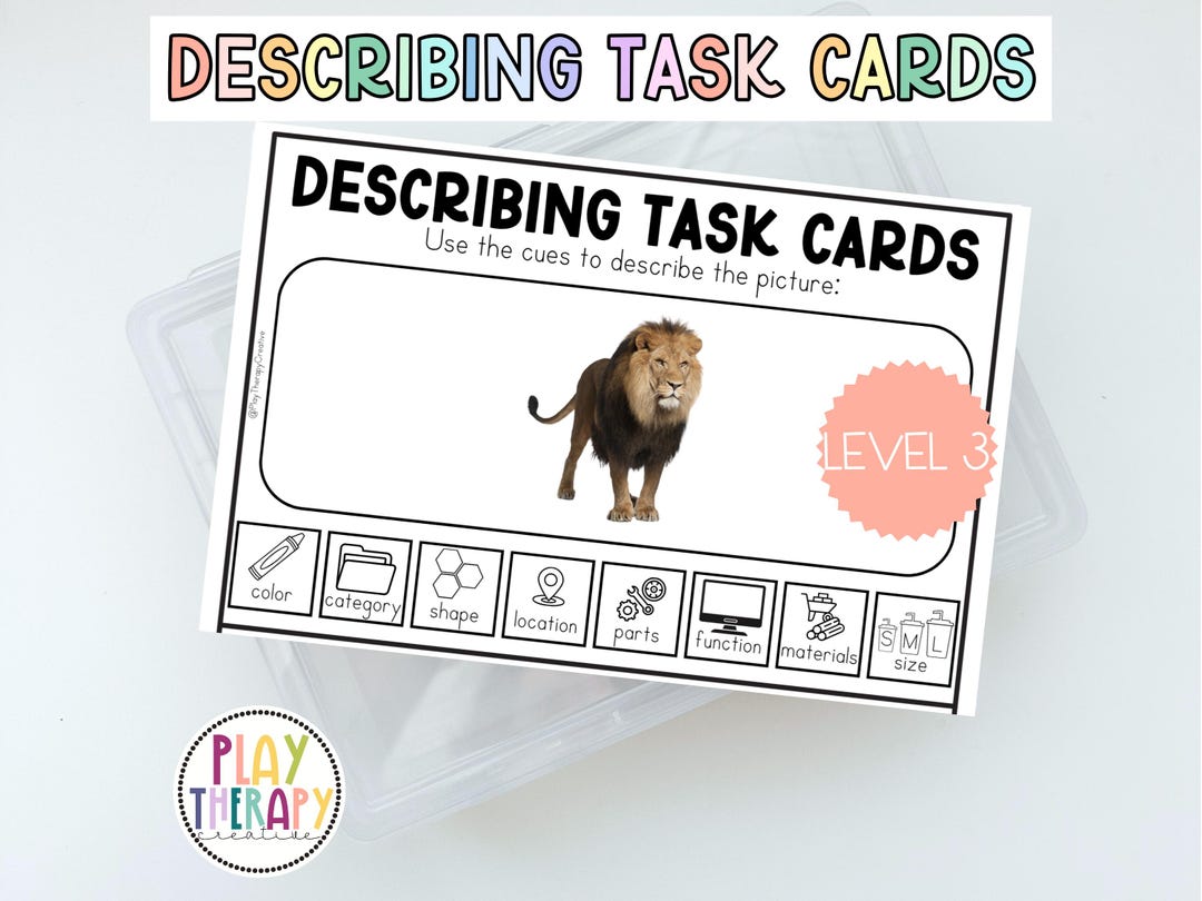 Describing Task Cards for Speech Therapy – Level 3 | Semantic Skills ...