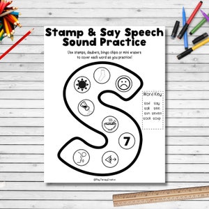 Stamp & Say Speech Sound Practice for Articulation Speech Therapy / SLP ...