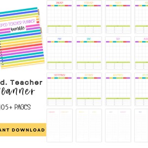 Printable Special Education Teacher Planner Digital Download Calendar ...