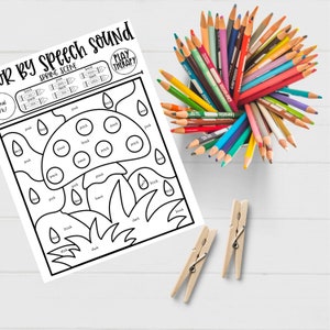 Set of 10 /k/ Sound Spring Themed Coloring Pages for Speech Therapy ...