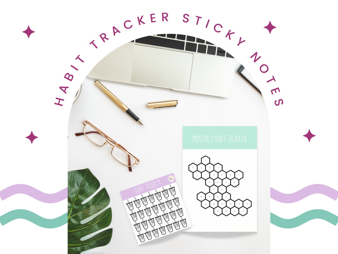 Habit Tracker Sticky Notes | Bullet Journal Sticky Notes | Habit ...