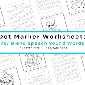 Dot Marker Speech Sound Practice Coloring Pages | /s/ Blend Sound Words ...