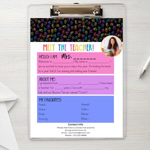 Editable Meet the Teacher Letter Template for Back-to-school ...