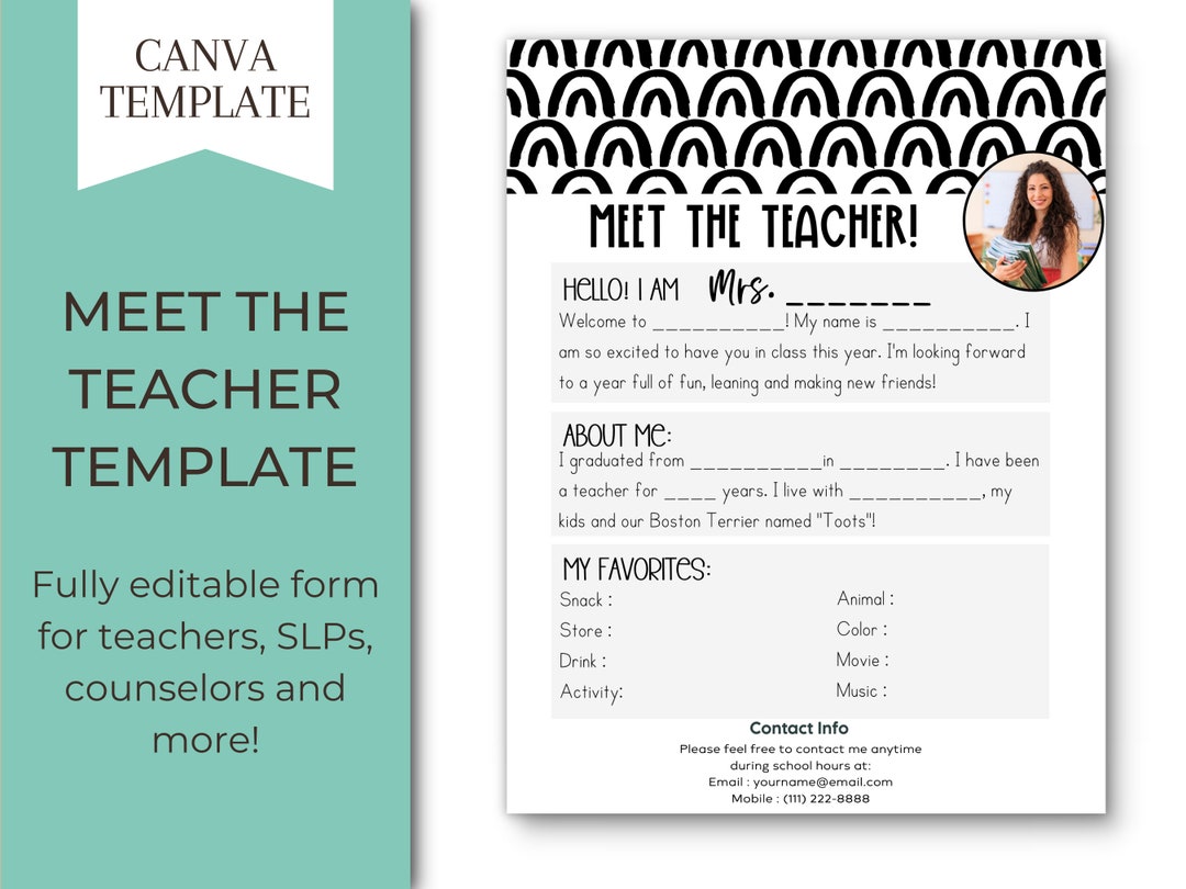 Editable Meet the Teacher Letter Template for Back-to-school ...