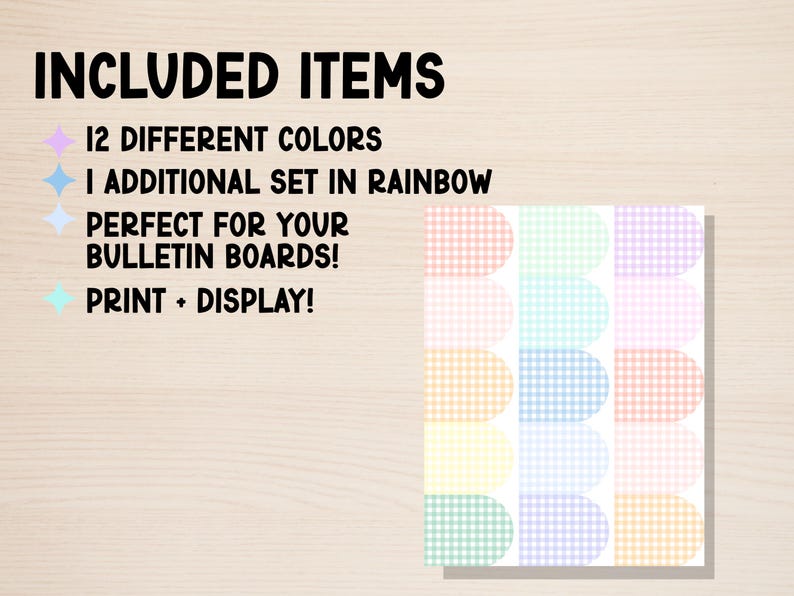 Pastel Gingham Bulletin Board Borders Decor | Pastel Bulletin Board ...