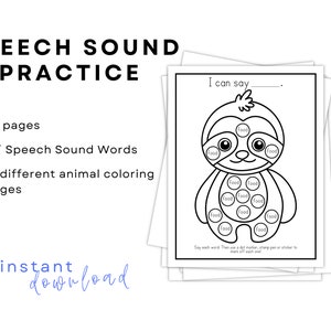 Dot Marker Speech Sound Practice Coloring Pages | /f/ Sound Words ...